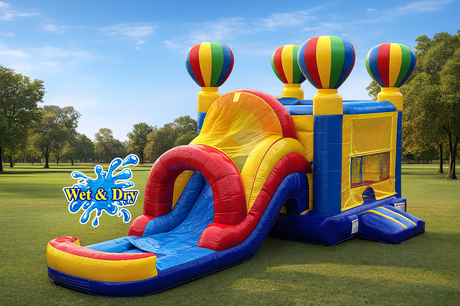 Inflatable 4 in 1 Air Balloon Adventure Combo ( Wet & Dry) – Stars Chairs